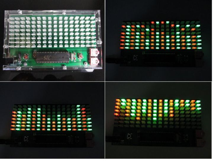 RGB 8 * 16 Audio LED Level Meter แสดงสเปกตรัมวิเคราะห์ vu meter MP3 PC ...