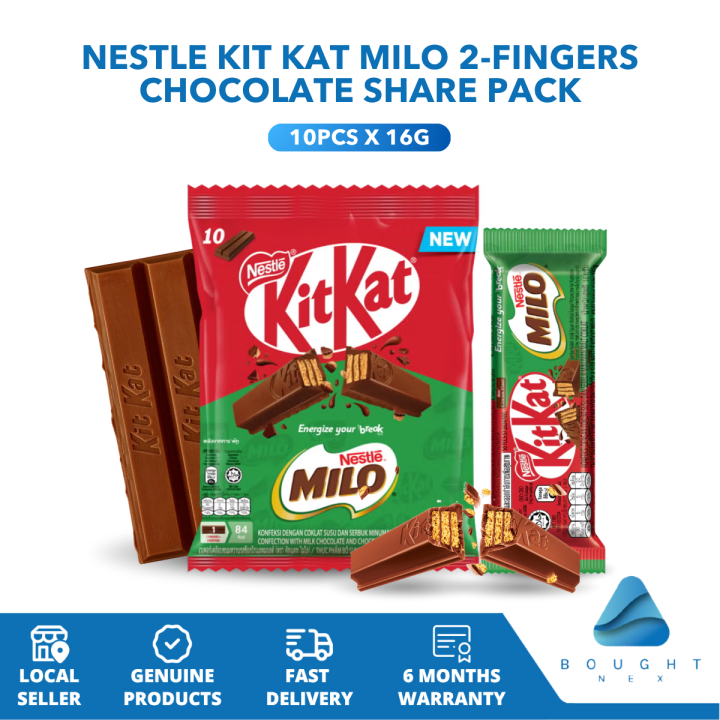 NESTLE Kit Kat Milo 2-Fingers Chocolate Share Pack 16g (10pcs) Crispy ...