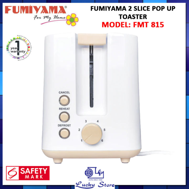 FUMIYAMA FMT815 2 SLICE POP UP TOASTER, 870W, 1 YEAR WARRANTY, FMT 815 ...