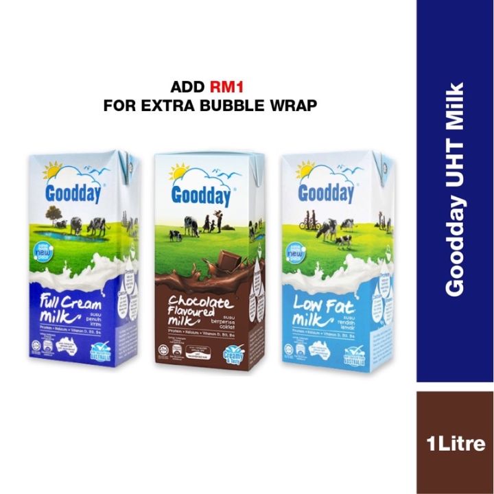 Goodday UHT Milk 1L | Susu Goodday (Full Cream/Chocolate/Low Fat) | Lazada