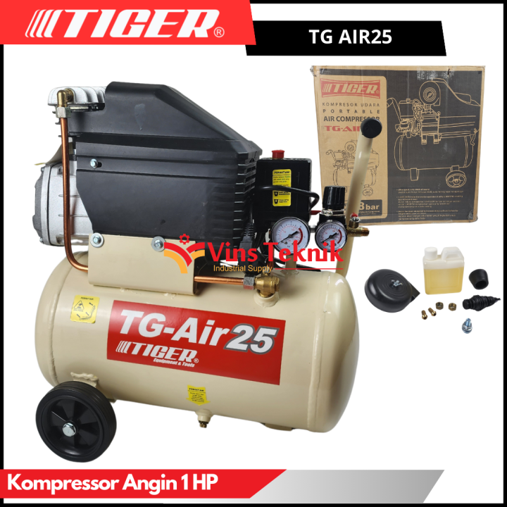 Mesin Kompresor Angin 1 HP Compressor TG AIR 25 TIGER TG AIR25 | Lazada ...