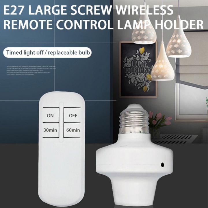 Wireless Smart Remote Control E26 E27 Light Bulb Socket Base With Timer ...