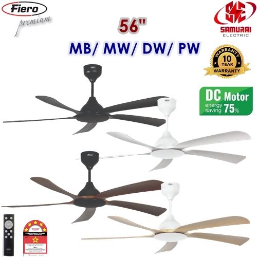 FIERO 56" DC MOTOR CEILING FAN WITH 16 SPEED NICA 56 (MB/ MW/ DW/ PW ...