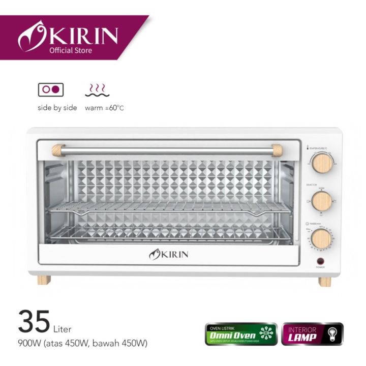 Oven Kirin KBO 350 White ide Body Lebar Low Watt Panggangan Warmer Side ...
