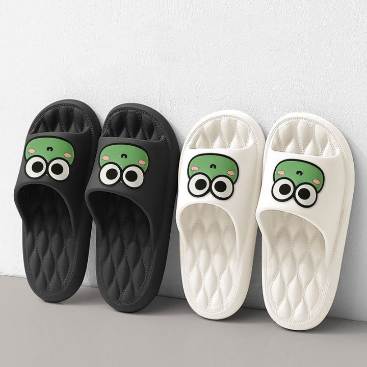 Women Summer Cartoon Frog Slippers Non-Slip Parent-children Indoor ...