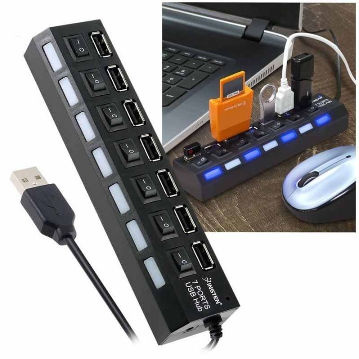 KABEL HUB USB 7 PORT SAKLAR ON-OFF MULTIFUNGSI | Lazada Indonesia