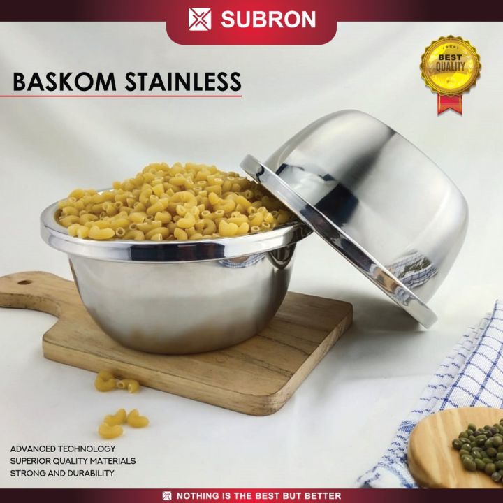 SUBRON Baskom 26cm 28cm tinggi tebal Multi fungsi stainless steel murah ...