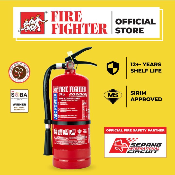 Fire Fighter 3KG Portable Fire Extinguisher (SIRIM & Bomba Approved ...
