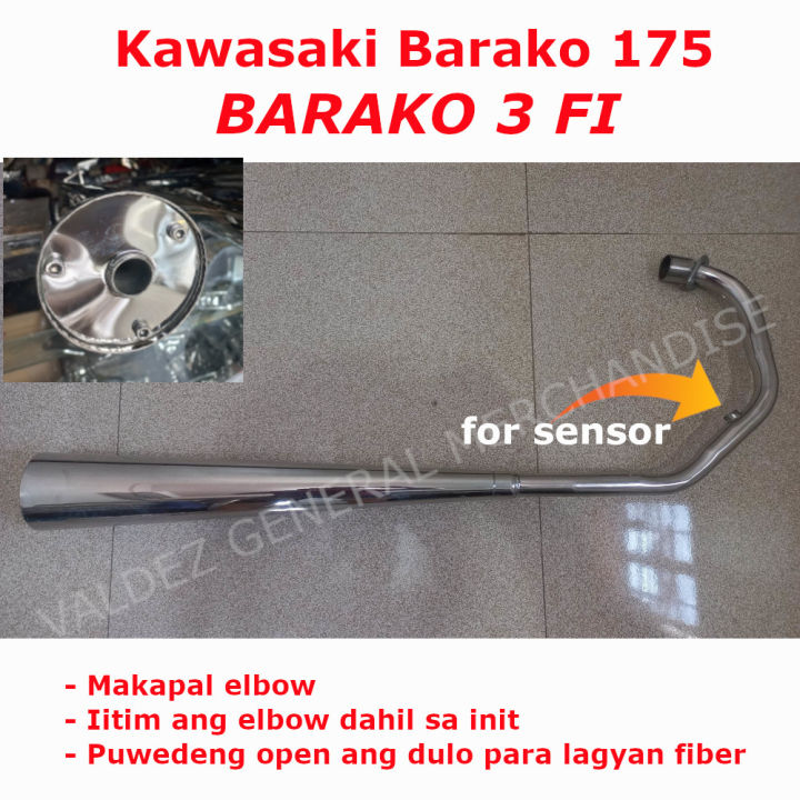 Kawasaki BARAKO 175, BARAKO 3 FI , Stainless Chicken PIpe, "FI or B3 ...