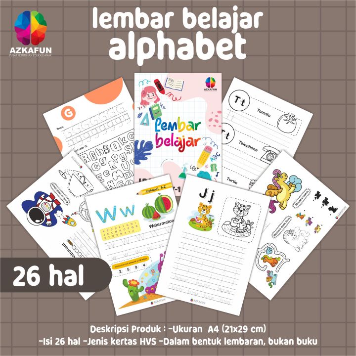 Lembar Belajar Alphabet - Worksheet Anak - Belajar Mengenal Huruf ...