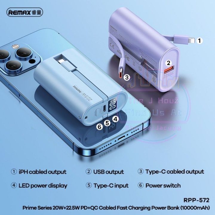Original REMAX RPP-572 Power Bank 10000mAh Powerful Fast Charging (1 ...
