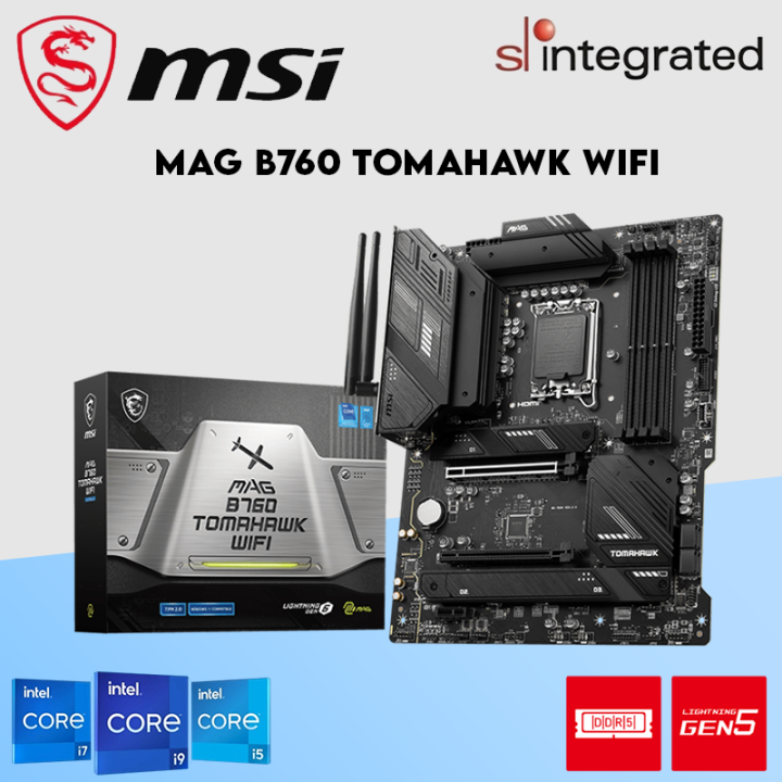 MSI MAG B760 TOMAHAWK WIFI DDR5 ATX Gaming Motherboard + Intel 14th Gen ...