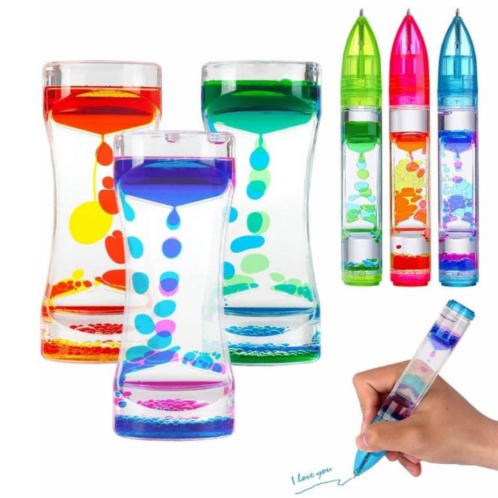 VBBN Oil Drop Pen Liquid Motion Bubbler Pen Sensory Play Writing ...