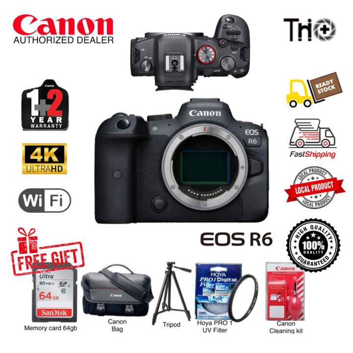 Canon EOS R6 Full-Frame Mirrorless Camera with 4K Video, Full-Frame CMOS Senor, DIGIC X Image ...