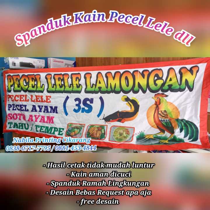 Spanduk Kain Pecel lele \ Lamongan \ Soto Lamongan \ Sari Laut ...