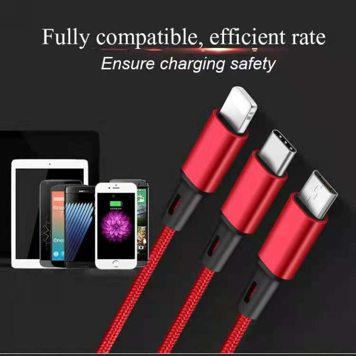 Three-in-one universal data cable fast charging can charge USB multi ...