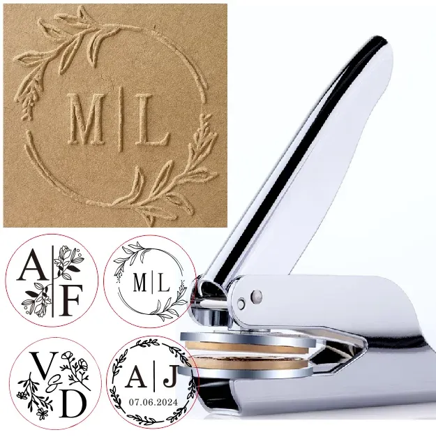 Customize Embossing Stamp Wedding Monogram Embosser Stamp,Personalized ...