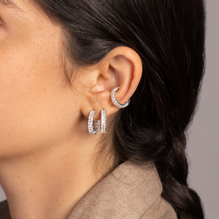 APM Monaco silver temperament earrings female elegant tide earrings ...