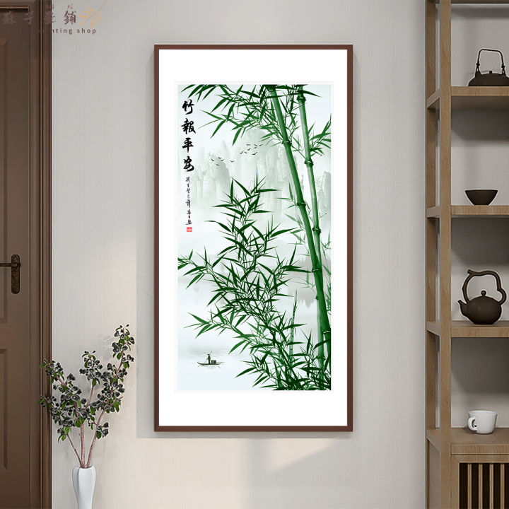 Chinese style bamboo forest and bamboo plant poster printing canvas ...