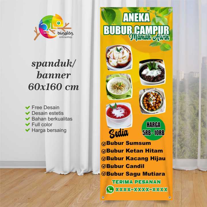 Spanduk 60x160 Banner Aneka Bubur Campur Custom Desain | Lazada Indonesia