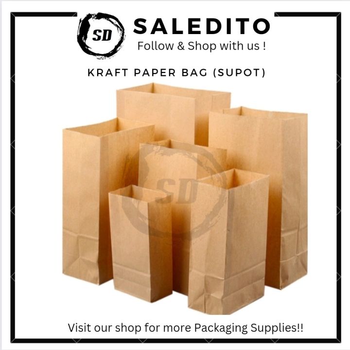 Brown Supot / Kraft Paper / Bag / Re-cyleable / #1 / #2 / #3 / #4 / #5 ...