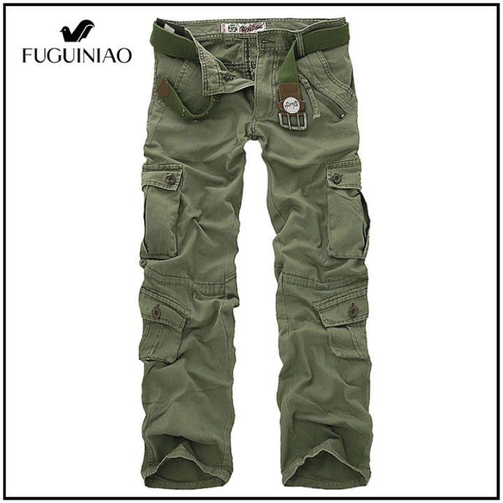 Fuguiniao 2021 High Quality Men's Cargo Pants Casual Loose Multi-pocket ... Fuguiniao 2021 High Quality Men's Cargo Pants Casual Loose Multi-pocket ...