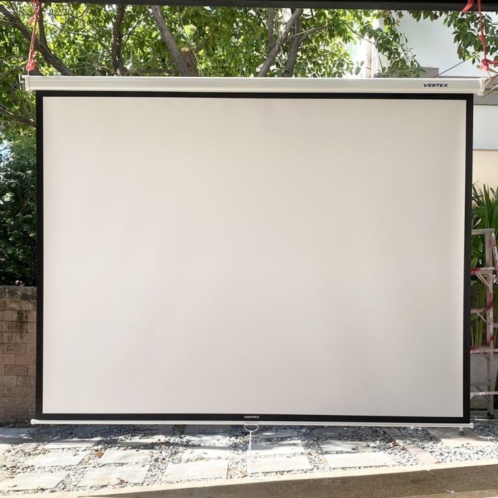 Vertex Projector Wall Screen 100 นิ้ว 4:3 จอโปรเจคเตอร์ รุ่น แขวนมือดึง ...