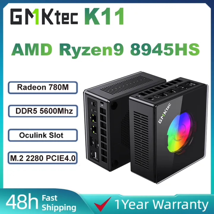 GMK K11 Nuc BOX AMD Radeon 780M Ryzen9 8945HS Oculink Slot support extra GPU Dock M.2 PCIE4.0 ...