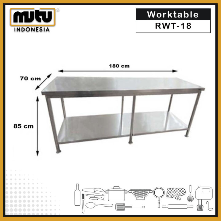 Meja Kerja Stainless / Meja Stainless 6 kaki / Meja Dapur Stainless ...