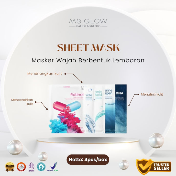 Ms Glow Sheet Mask Salmon DNA Marine Collagen Ceramide Hyaluronic Acid ...