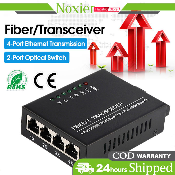 NOXIER Fiber Switch Media Converter 10/100/1000Mbps Fiber Media ...
