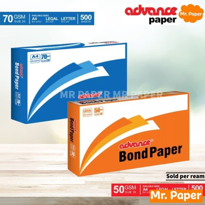 Advance Bond Paper Sub 16 | Sub 20 | Mr. Paper | Lazada PH