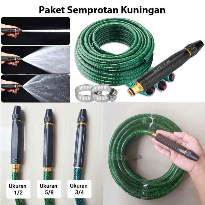Paket Semprotan Air Alat Cuci Motor & Mobil - Selang Air Serat Benang ...