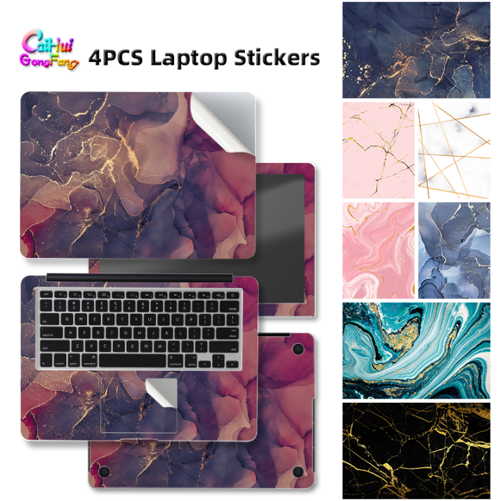4PCS DIY Marble Cover Laptop Skin Laptop Sticker For Lenovo ASUS Acer ...