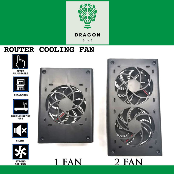 Single 22cm & Dual Fan 29cm 1900RPM Router TV Box Stackable Cooling USB Port Powered Ultra ...