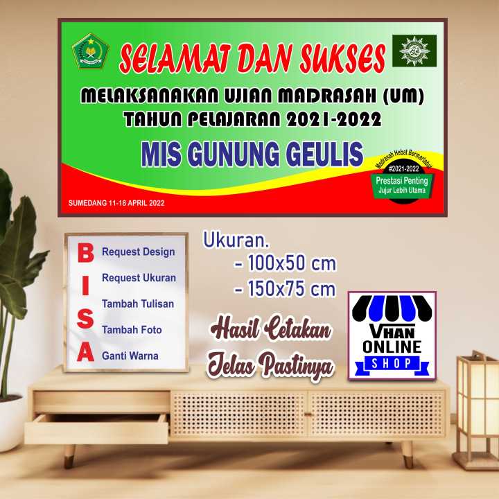 Spanduk Banner MMT Ucapan Selamat Untuk Ujian Sekolah Bagus Keren ...