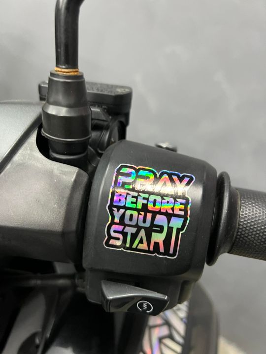 Pray Before You Start Holographic Design Decals Sticker | Lazada PH