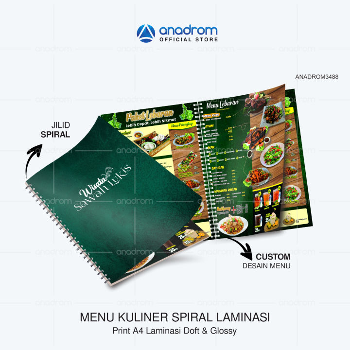 Cetak Buku Menu Spiral | Cetak Daftar Menu Spiral Laminasi Doft ...