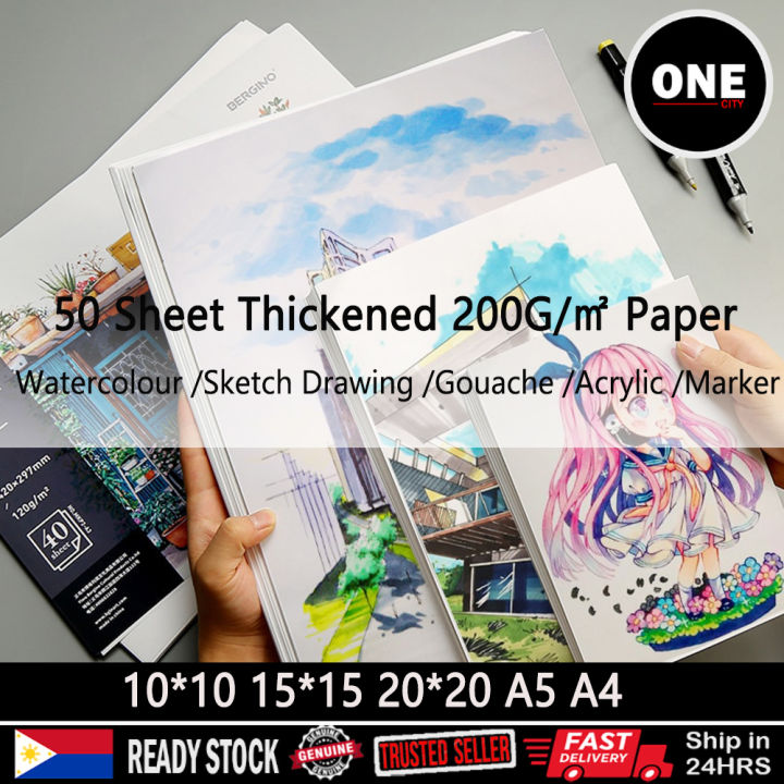 50 Sheet Thickened Painting Paper 200G Watercolour paper Art Supplies ...