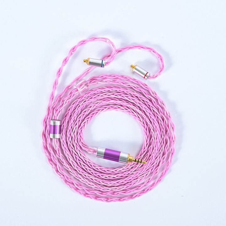 XINHS 29 8-Core 6N OCC Rainbow PINK Cable 3.5/2.5/4.4mm PLUG with MMCX ...