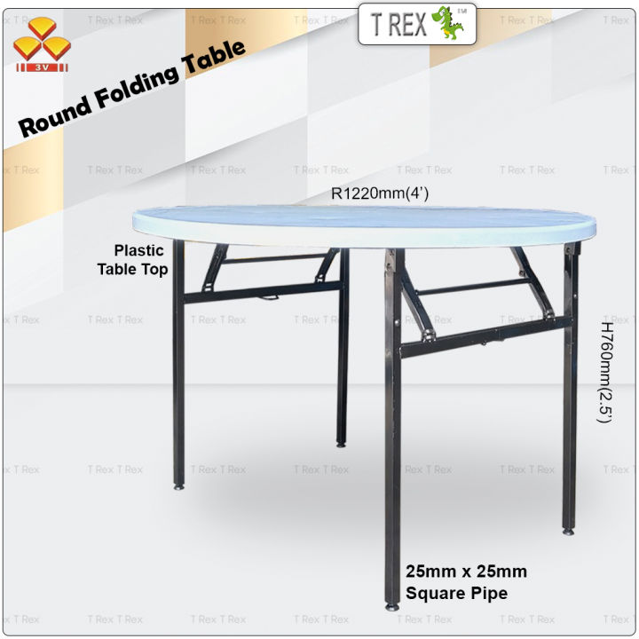 3V®️ 4' Round Folding Banquet Table / Foldable Banquet Table / Function ...