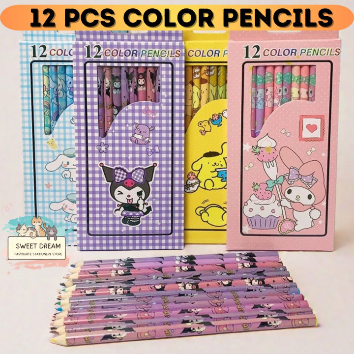 12 COLORS HB Sanrio My Melody Kuromi Cinnamoroll Pompompurin Water ...