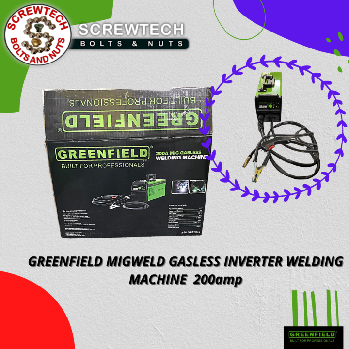 GREENFIELD Migweld 200amp GASLESS INVERTER WELDING MACHINE | Lazada PH