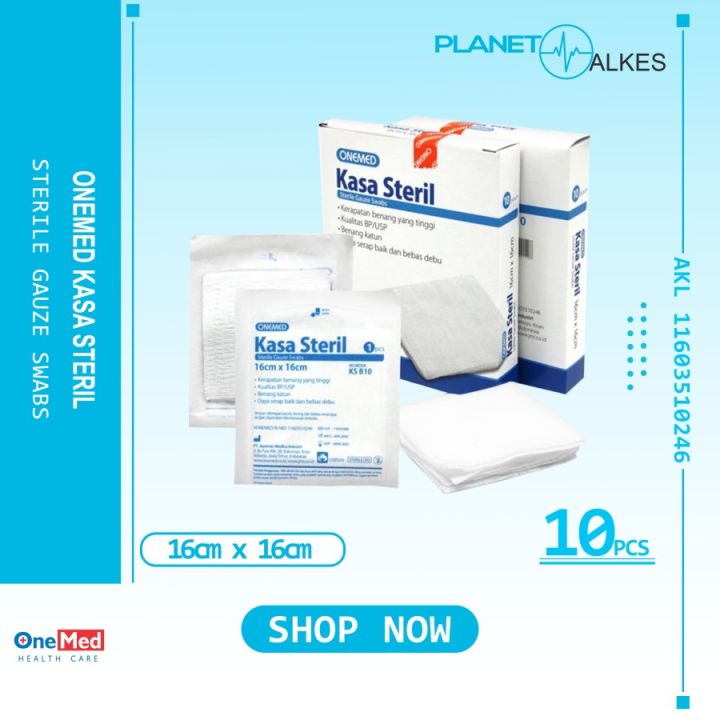 Kasa Steril 16x16cm Onemed / Gauze Swab Steril Kassa One Med isi 10 ...
