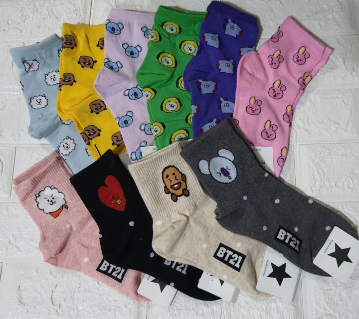BT21 / BTS Mid socks Iconic Korean Socks Made in Korea | Lazada PH
