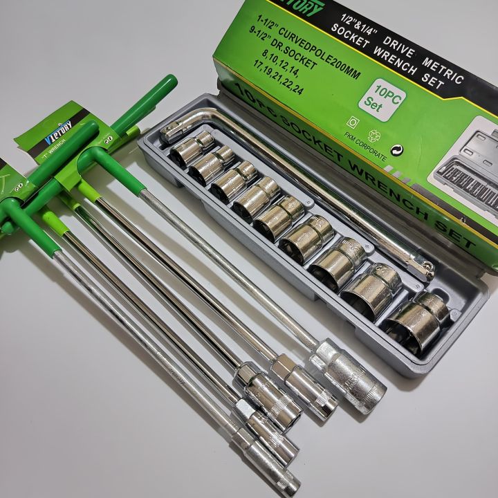 Paket Kunci Sok Set Lengkap Victory 10 Pcs 8 - 24mm Kunci Shock ...