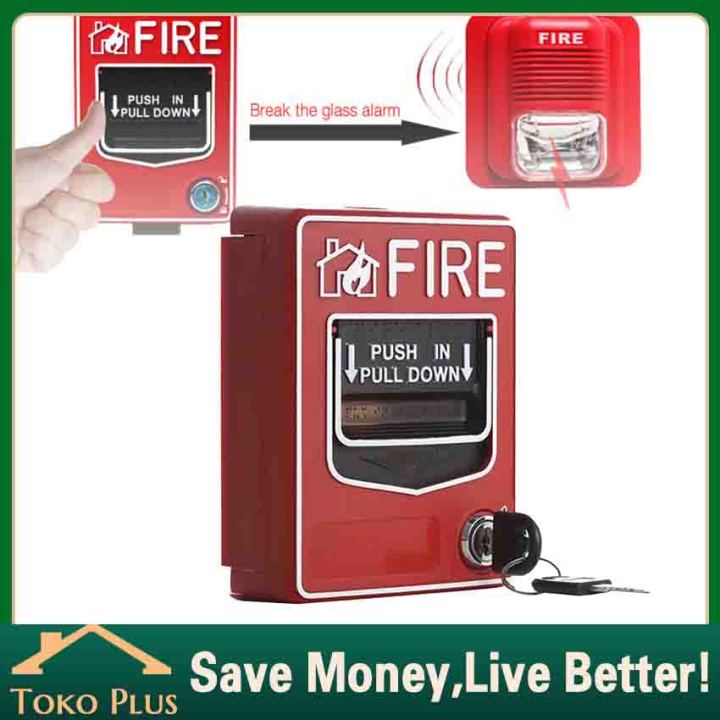 RED break glass fire alarm Manual Tanda Kebakaran call point emergency ...
