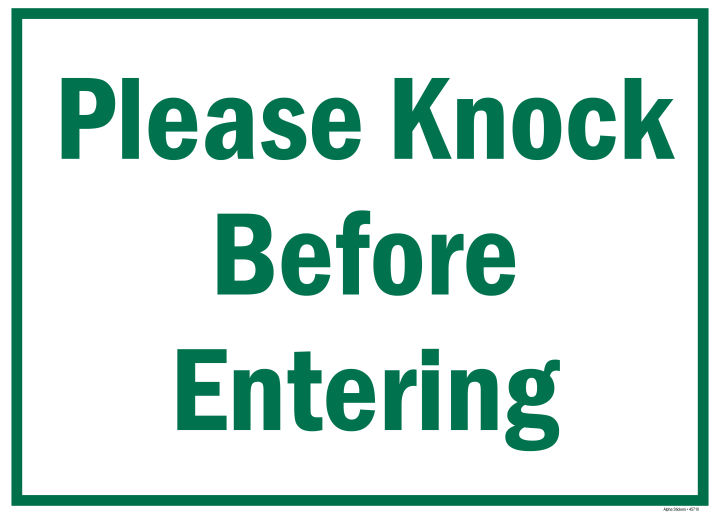 Do Not Knock Sign Please Knock Before Entering Vinyl Sticker Size: 14"W ...