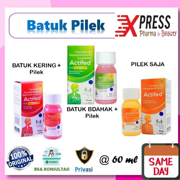 ⚡XPRESS⚡ ACTIFED Sirup 60 ml Obat Batuk Pilek Kering Berdahak Hijau ...