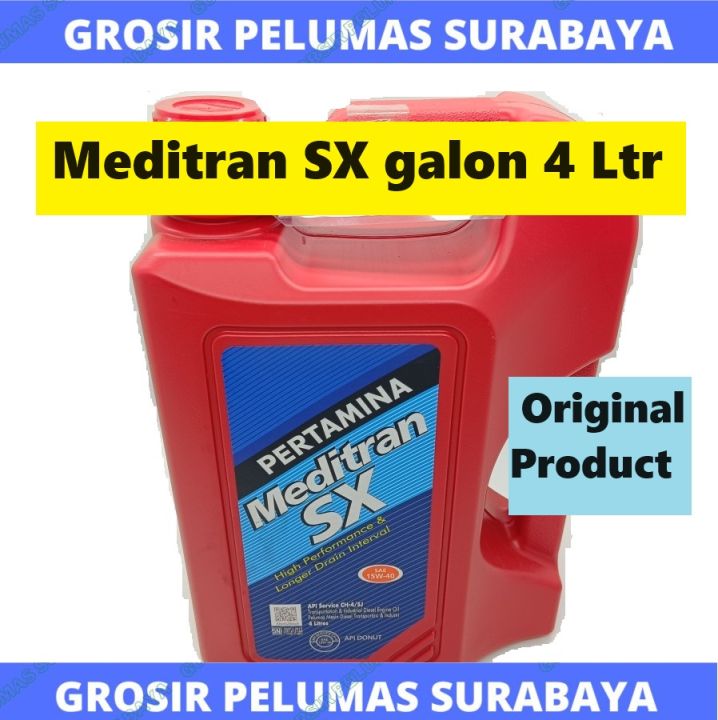 Original Pertamina Meditran SX 15w/40 CH-4 Galon 4 Liter 4ltr Oli mesin diesel 15w 40 SX40 15W ...